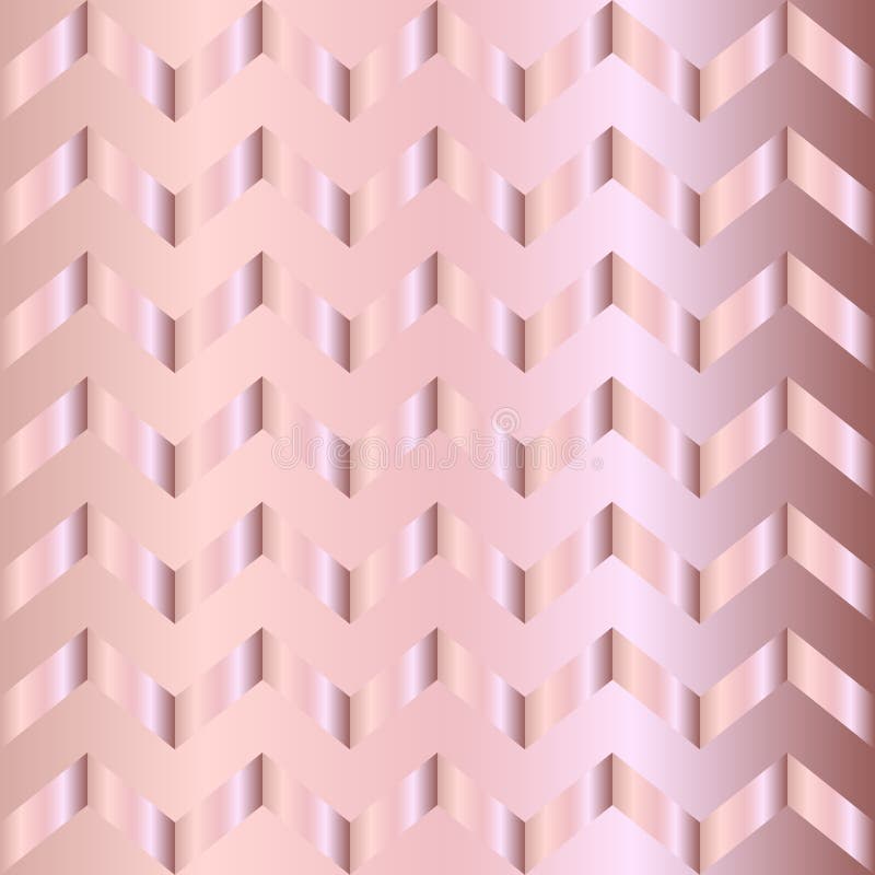 Rose Golden Metal Gradient Chevron Pattern Background Stock Vector ...