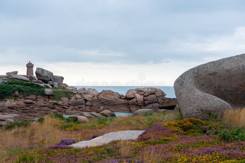 Rose granite coast stock photo. Image of summer, house - 135546780
