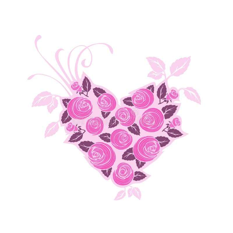 Rose heart stock illustration. Illustration of valentine - 13362752