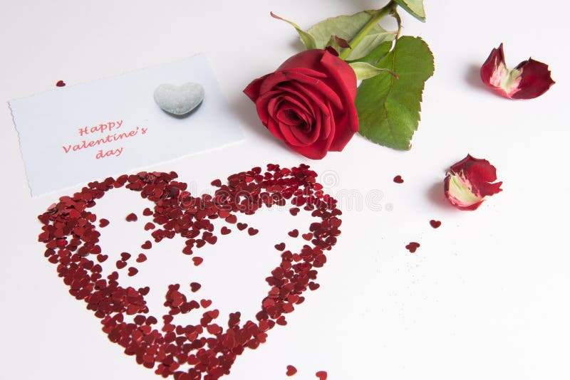 Rose and Heart of Hearts As Love Sign Stock Photo - Image of hearts ...