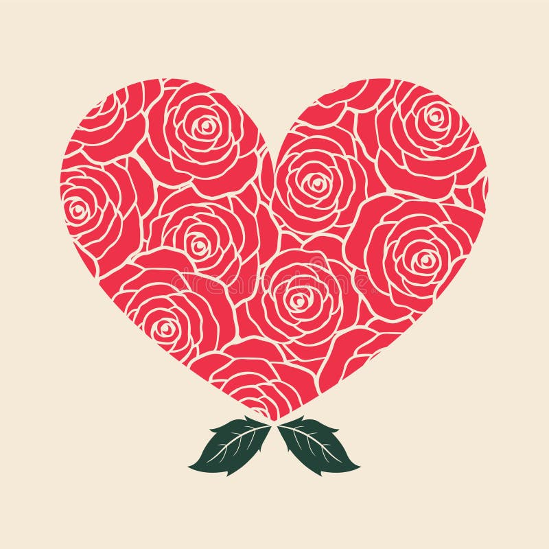 Rose Heart stock vector. Illustration of romantic, honeymoon - 49199714