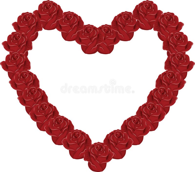 Rose Heart, Romantic Frame. Stock Vector - Illustration of nature ...