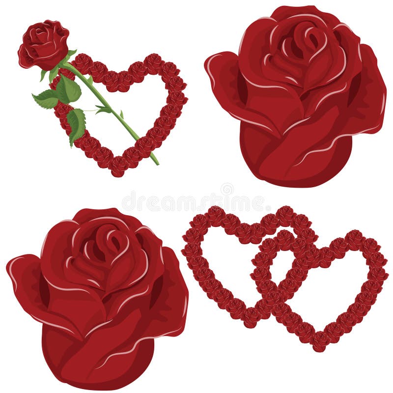 Rose Heart. Seamless Pattern Stock Illustration - Illustration of ...