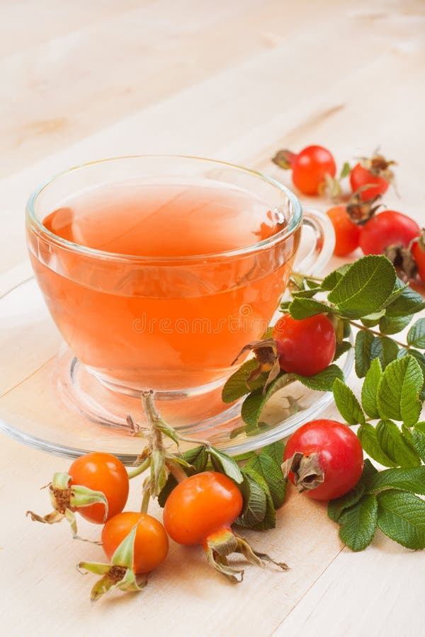 Rose Hip Tea and Red Berries Stock Image - Image of beverage, influenza ...