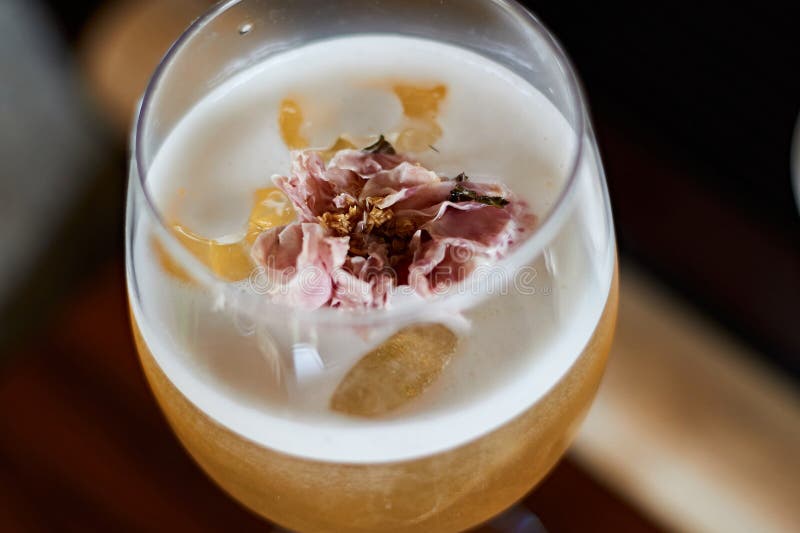 Rose ice tea in glass stock image. Image of background - 277199771