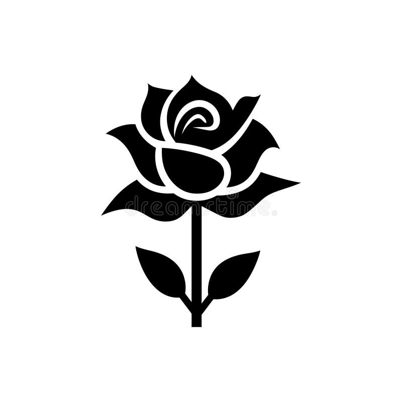 Rose icon stock vector. Illustration of flower, symbol - 303390766