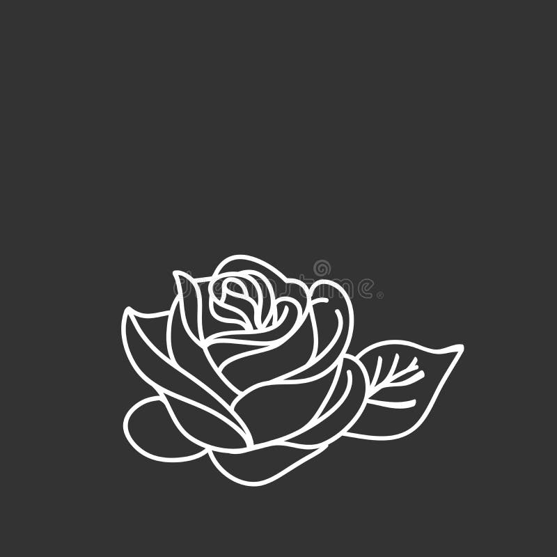 Rose Icon Symbol Isolated on a Gray Backround Stock Illustration ...