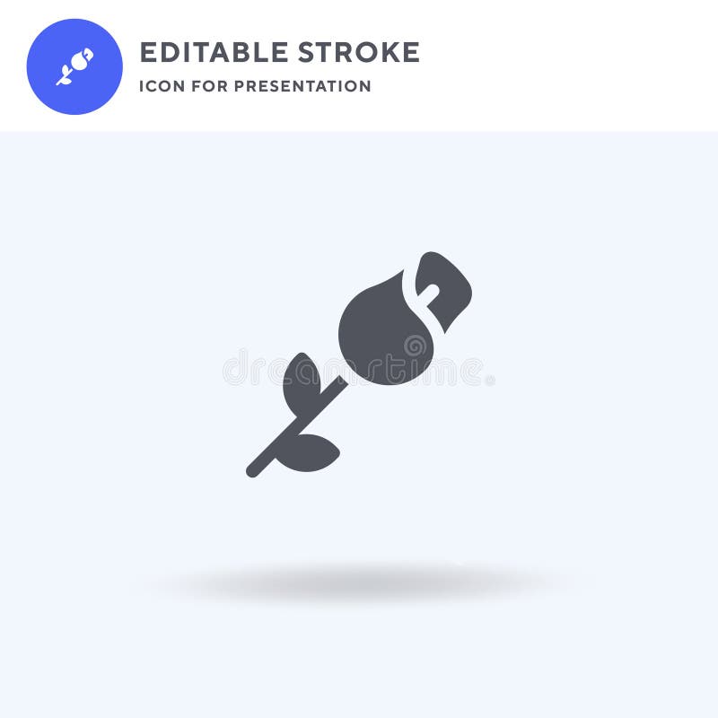 Rose Icon Vector, Filled Flat Sign, Solid Pictogram Isolated on White ...