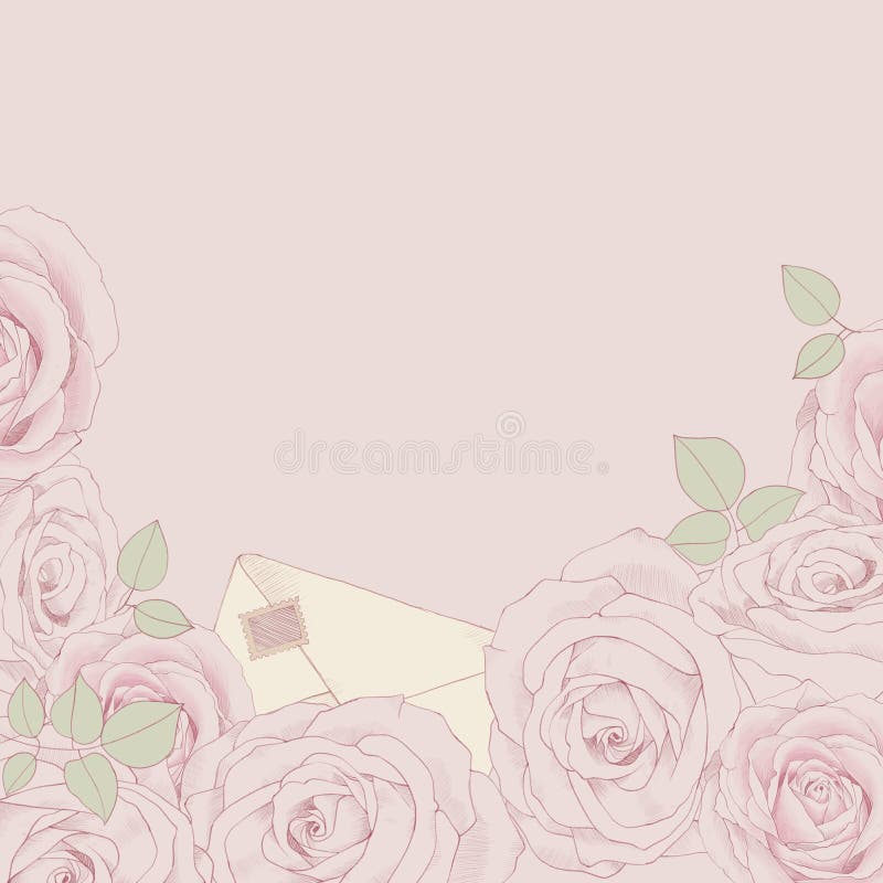 Rose Letter stock illustration. Illustration of pink - 278365170