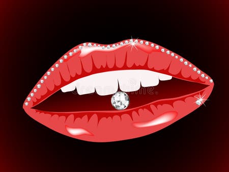 Rose lips stock vector. Illustration of girl, tooth, jewel - 25092108