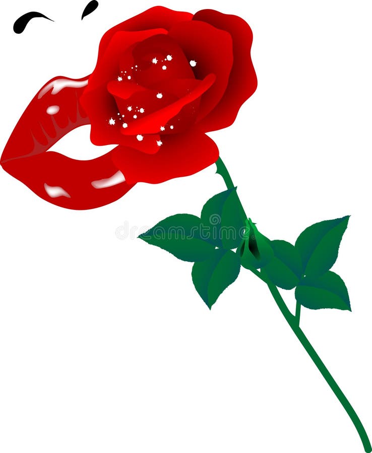 Rose lips stock vector. Illustration of lady, glamour - 25092091