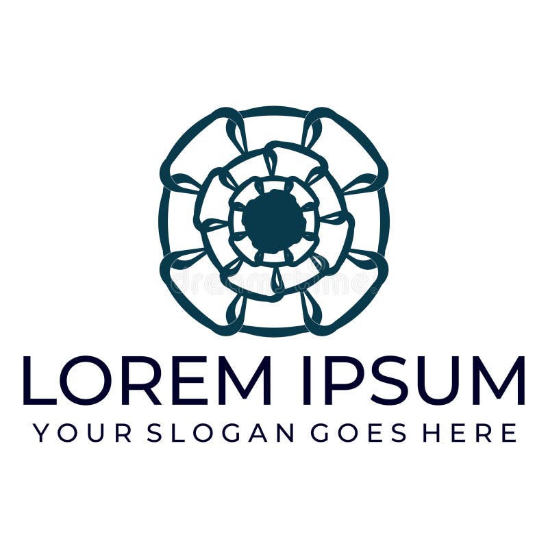 Rose logo illustration stock vector. Illustration of blue - 333375361