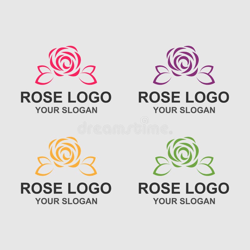 Rose Logo Template stock illustration. Illustration of white - 166734659