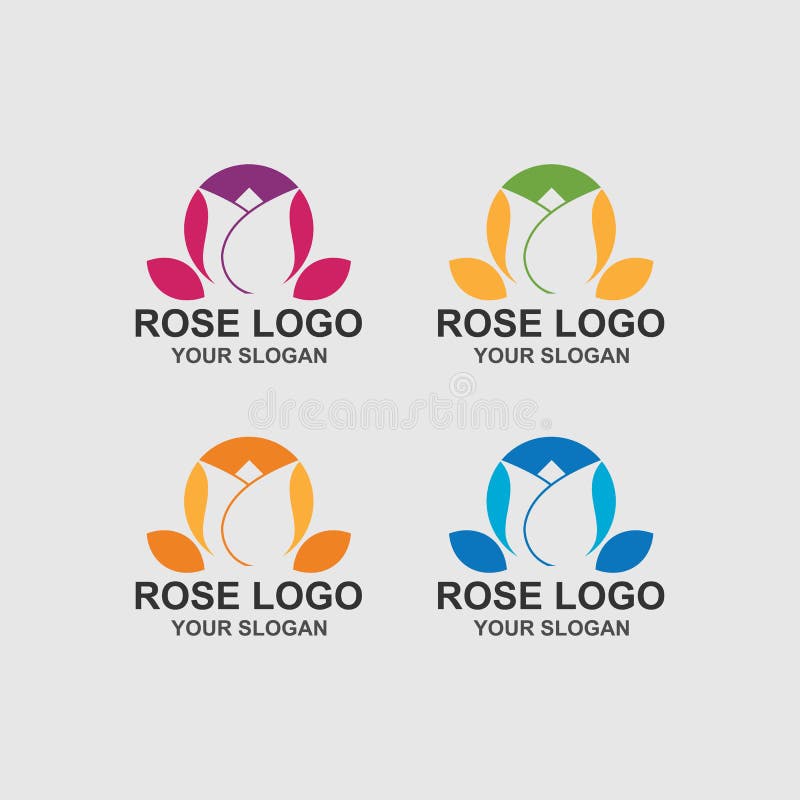 Rose Logo Template stock illustration. Illustration of love - 166734740