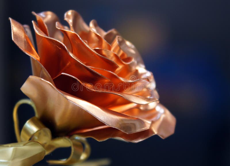Rose made of copper stock photo. Image of handmade, bloom - 81096082