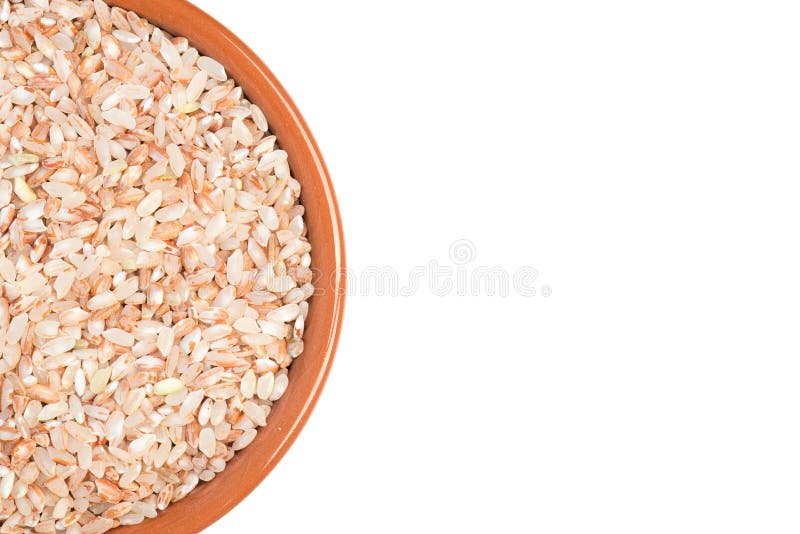 Rose matta Rice in bowl stock image. Image of heap, natural - 274529635