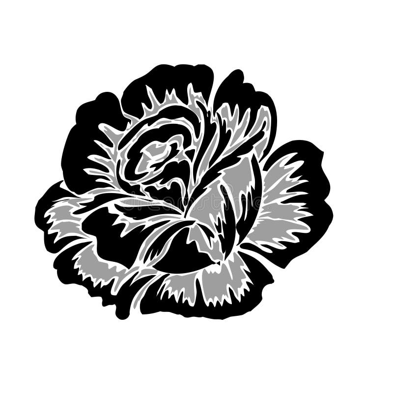 Rose motif sketch pattern stock illustration. Illustration of line ...