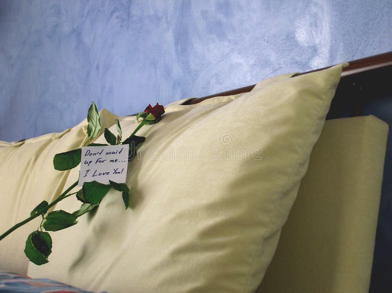 Rose with a note stock photo. Image of mates, handwritten - 981990