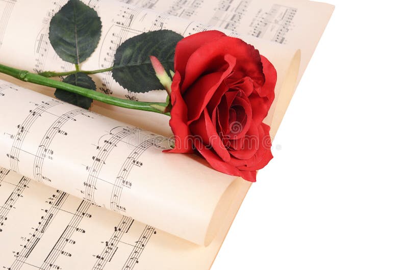 The Rose on Notebooks with Notes Stock Image - Image of love, play ...