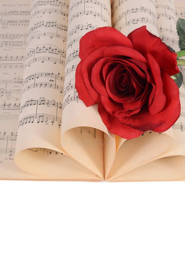 The Rose on Notebooks with Notes Stock Image - Image of composition ...