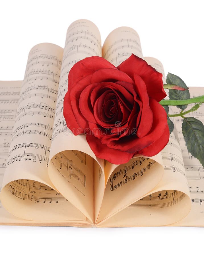 The Rose on Notebooks with Notes Stock Image - Image of love, note ...