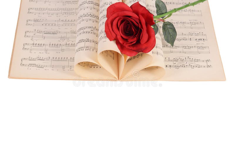 The Rose on Notebooks with Notes Stock Photo - Image of love, pink ...