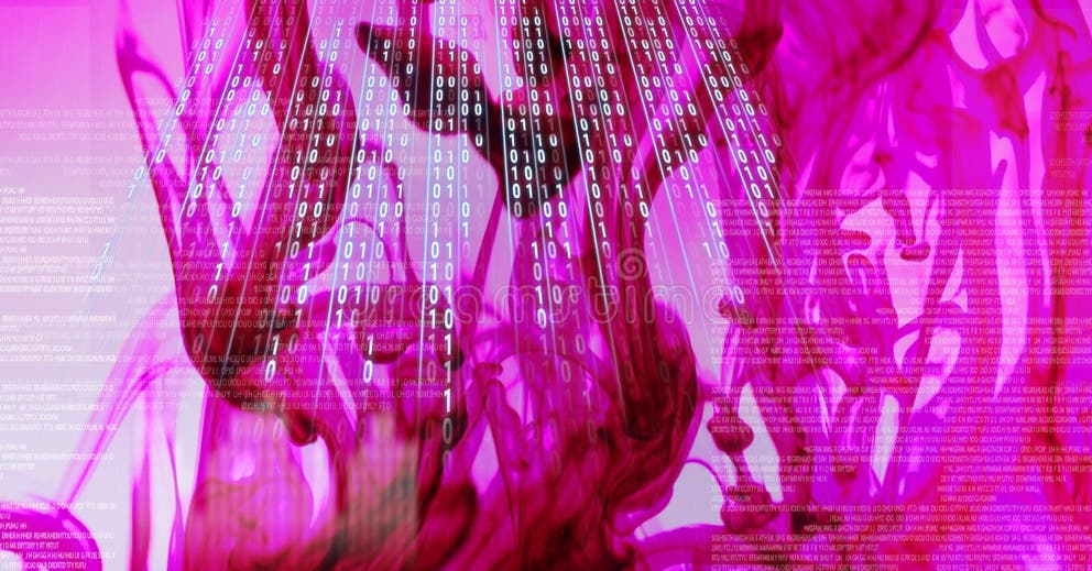 Rose Over Computer Code, Program Coding and Technology Concept Stock ...