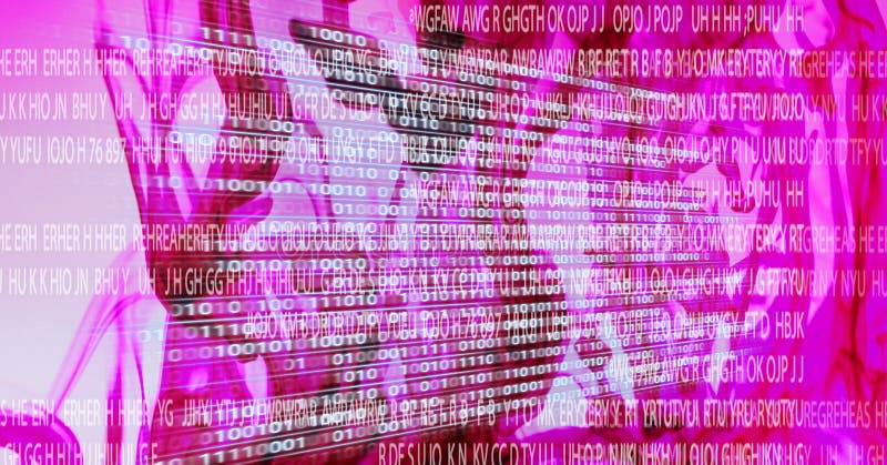 Rose Over Computer Code, Program Coding and Technology Concept Stock ...