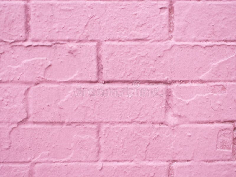 Rose Painted Brick Wall, Textured Background Stock Image - Image of ...