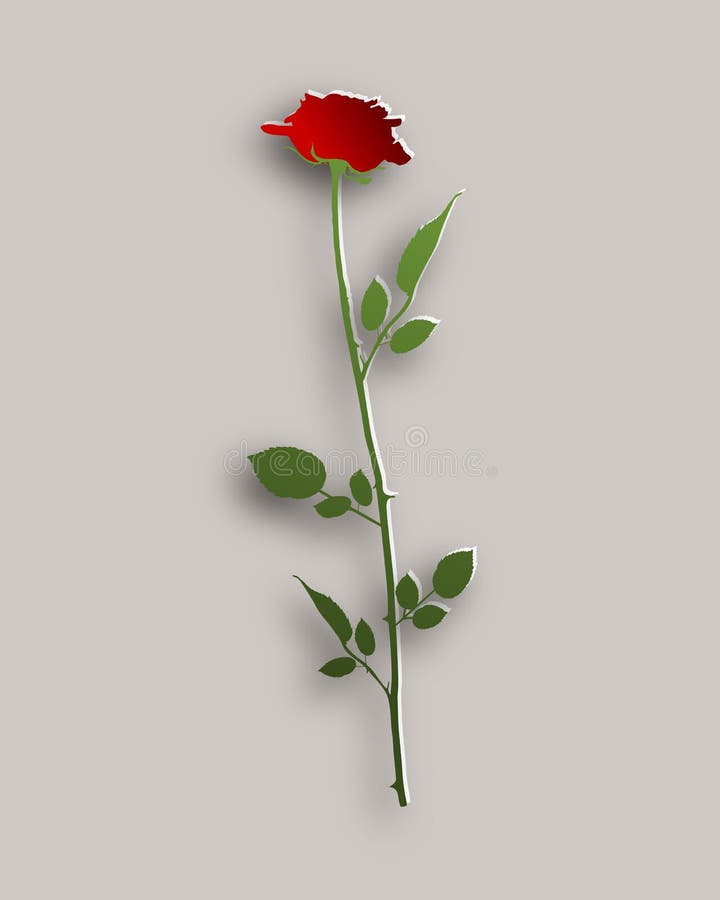 Rose paper style stock illustration. Illustration of icon - 50702842