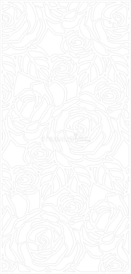 Rose Pattern Cnc Panel for Cutting Stock Vector - Illustration of ...