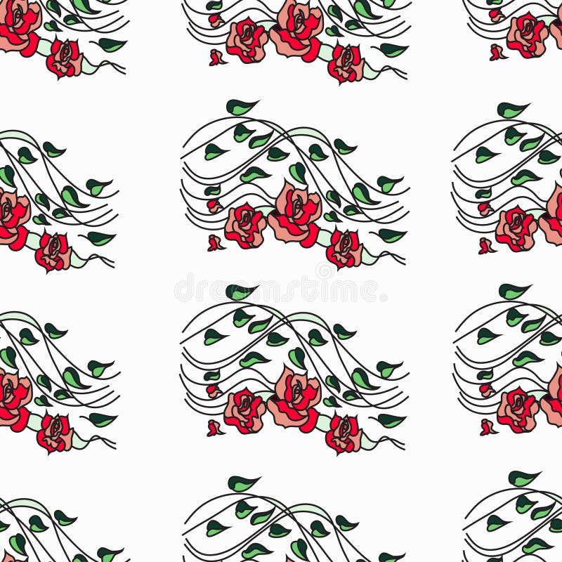 Rose pattern stock vector. Illustration of beauty, feminine - 55635307