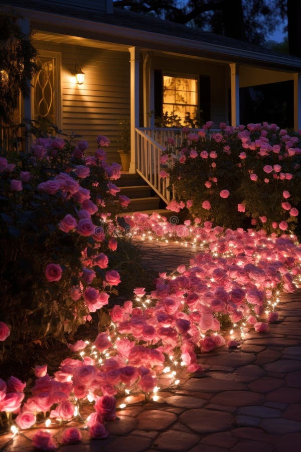 Rose-petal Path, Twinkling Lights, and Sentimental Love Notes Stock ...