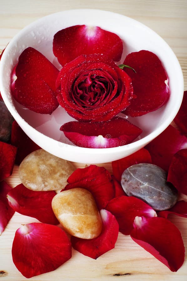 Rose petal spa stock image. Image of flower, healthcare - 14715569