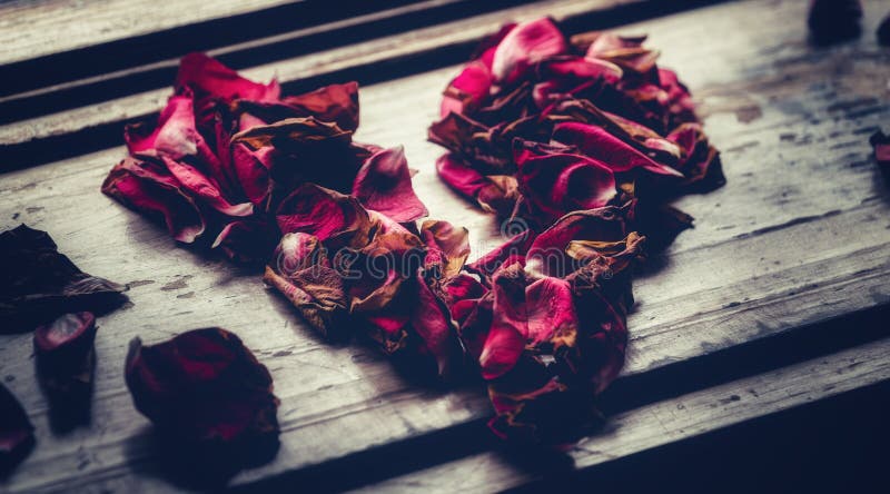 Rose Petals Shaped into a Broken Heart Stock Image - Image of luke ...