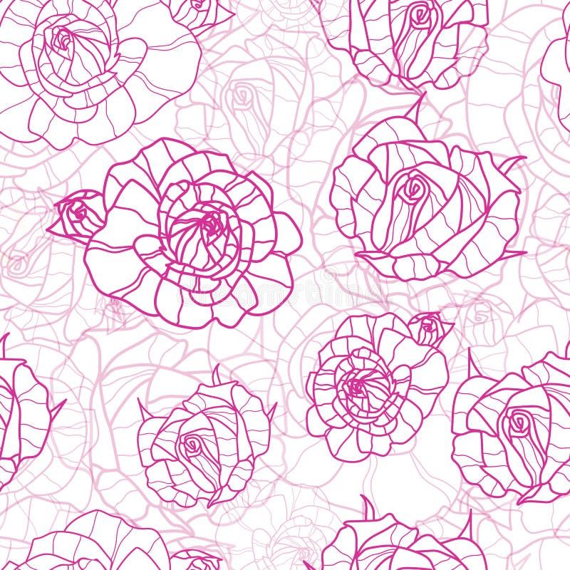 Rose Pink Outline Gradient Textured Seamless Pattern Design Stock ...