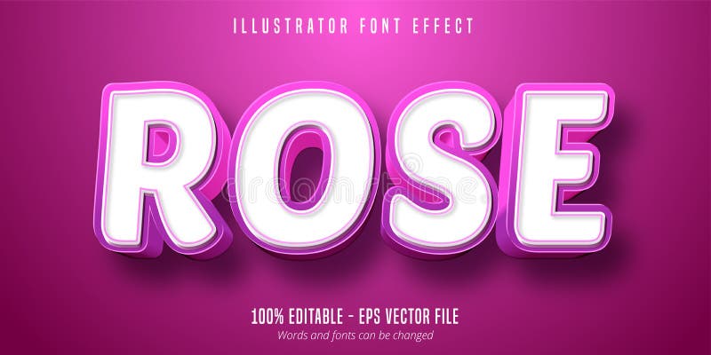 Editable Text Effect - 3d Pink Script Style Stock Vector - Illustration ...