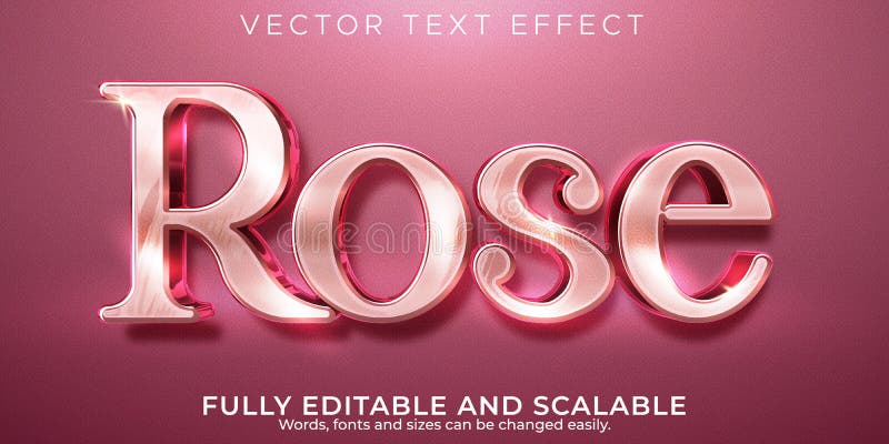 Rose Pink Text Effect, Editable Shiny and Elegant Text Style Stock ...