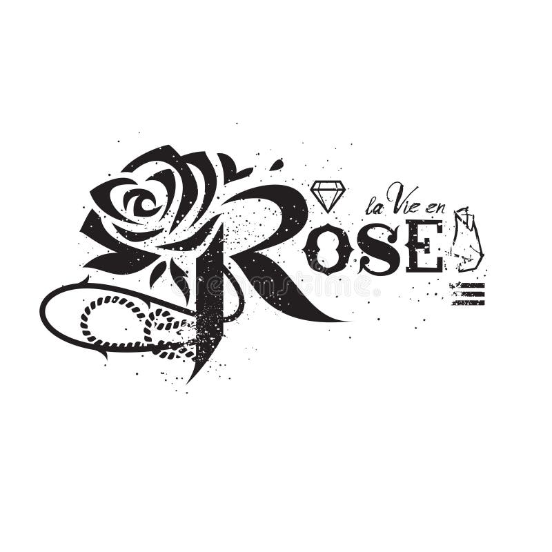 Rose, poniendo letras ilustración del vector. Ilustración de ...