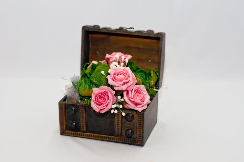 Rose on present stock photo. Image of luxury, pink, bridal - 44608238