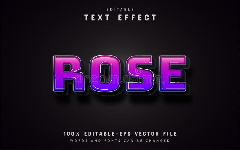 Rose Purple Gradient Text Effect Stock Vector - Illustration of ...