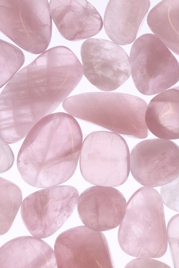 Rose Quartz Jewel Heap Texture on Light Surface. Stock Photo - Image of ...