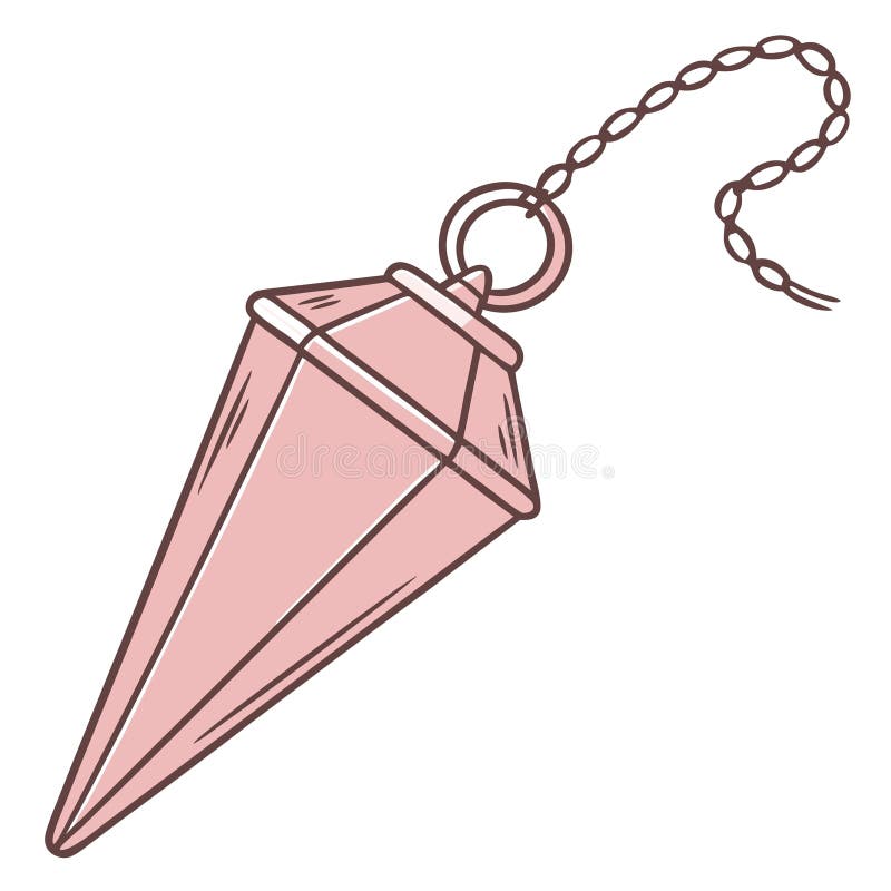 Rose Quartz Pendulum Vector Art for Divination and Spirituality Design ...