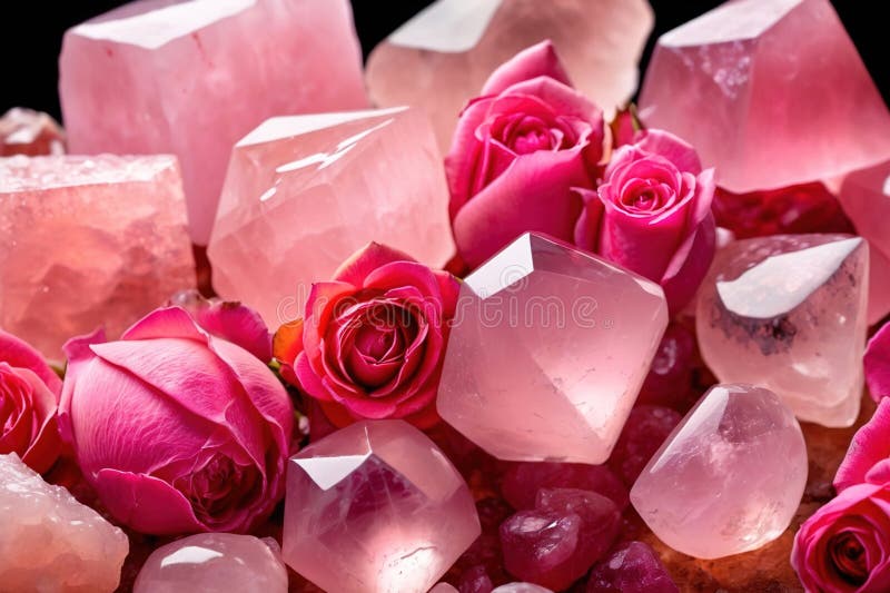 Rose Quartz, Pink Crystal Gemstones, Pattern Texture Background ...