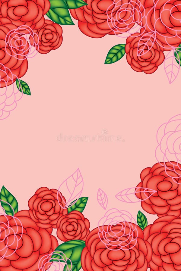 Rose red drawing card stock vector. Illustration of anniversary - 63060768