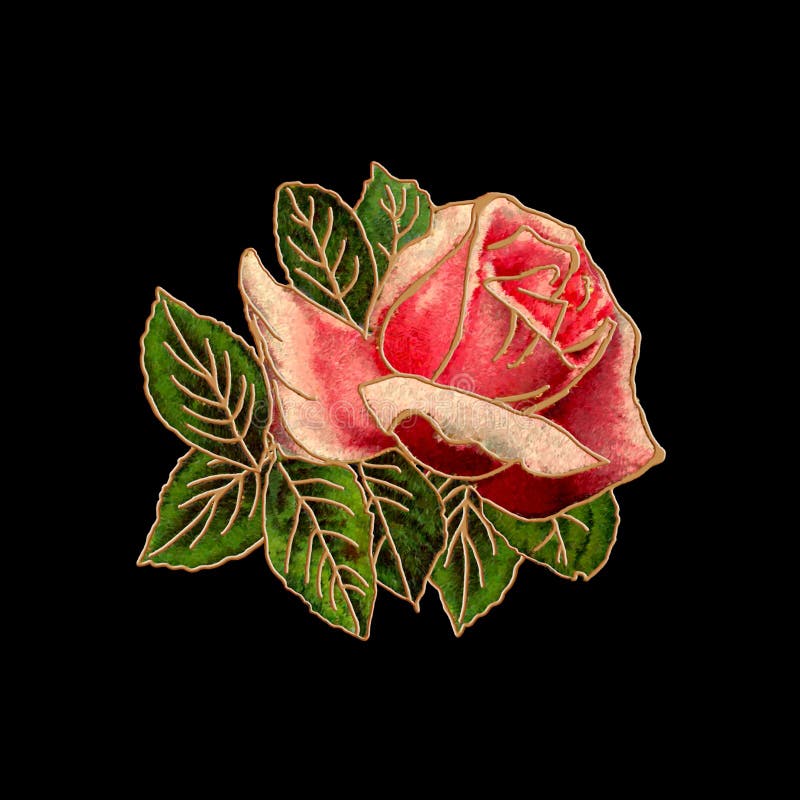 Rose Retro Illustration stock illustration. Illustration of roses - 7479909