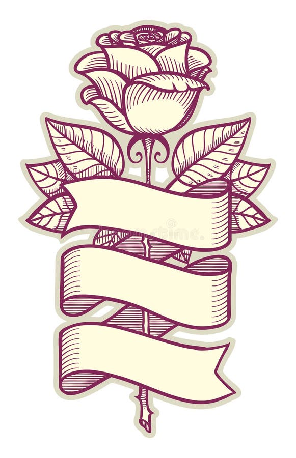 Rose with ribbon stock vector. Illustration of elegance - 35143564