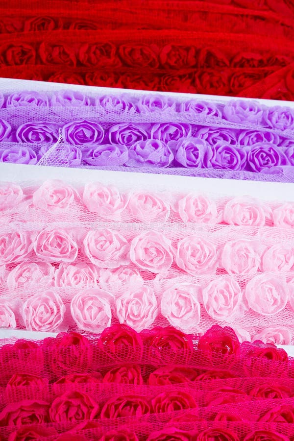 Rose ribbons stock photo. Image of colourful, gauze, embroidery - 35815072