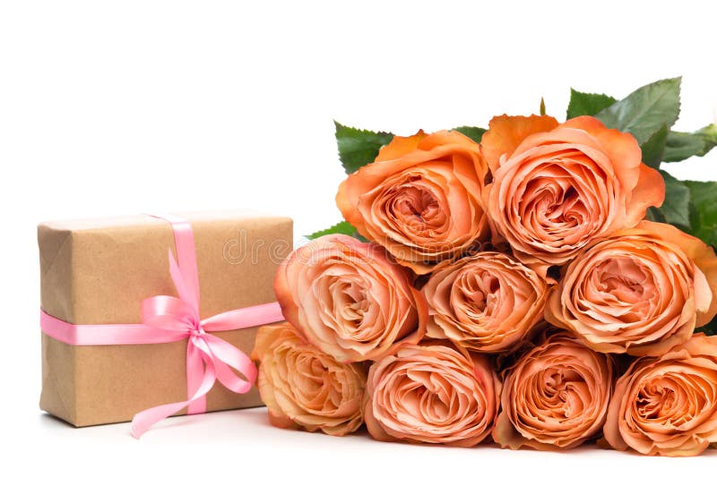 Red Roses, Present and Name Card on Clothesline Stock Image - Image of ...