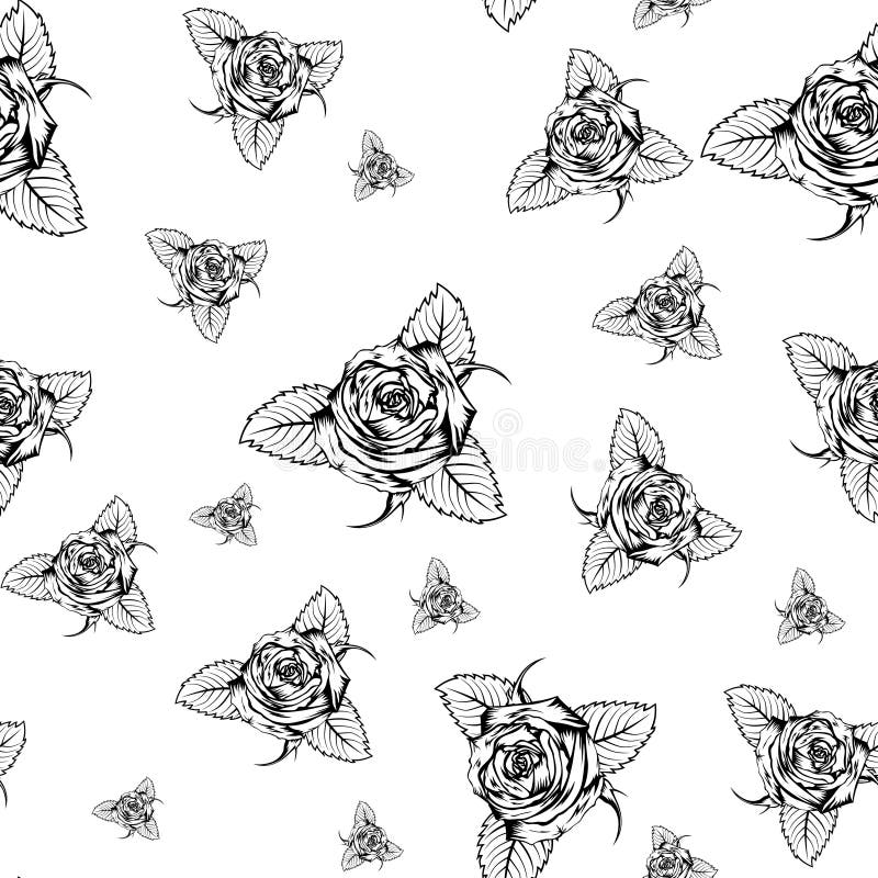 Rose2 seamless pattern stock vector. Illustration of artistic - 52140150